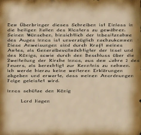 Ermächtigungsschreiben für Pyrokar | Gothic Wiki | Fandom