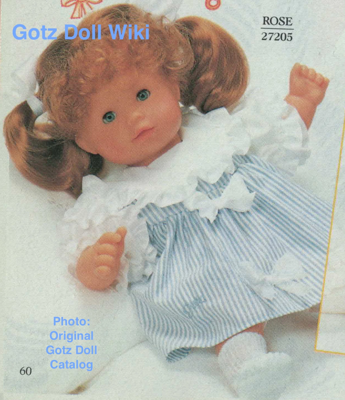 1991 ROSE - Soft Baby 16.5" WEICHBABY 27205 - Gotz Play Doll - Red Hair ...