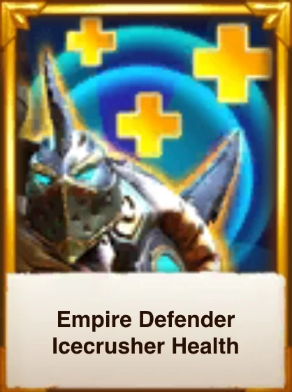Empire Defender Icecrusher Health Research | Game of War Wiki | Fandom