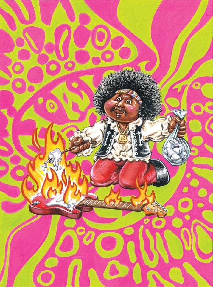 Glowin' JIMI - Heating HENDRIX | Garbage Pail Kids Wiki | Fandom