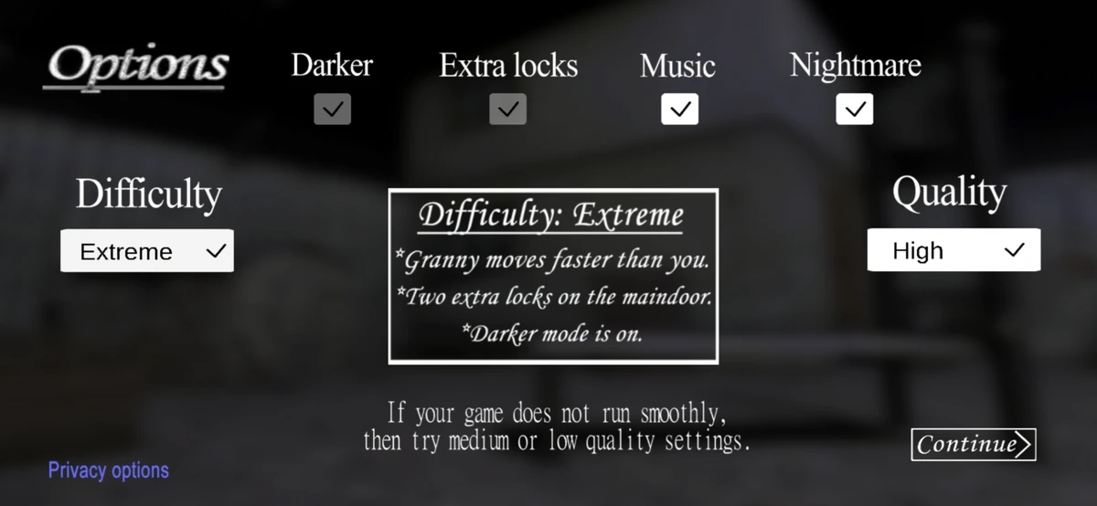 Options Menu | Granny Wiki | Fandom