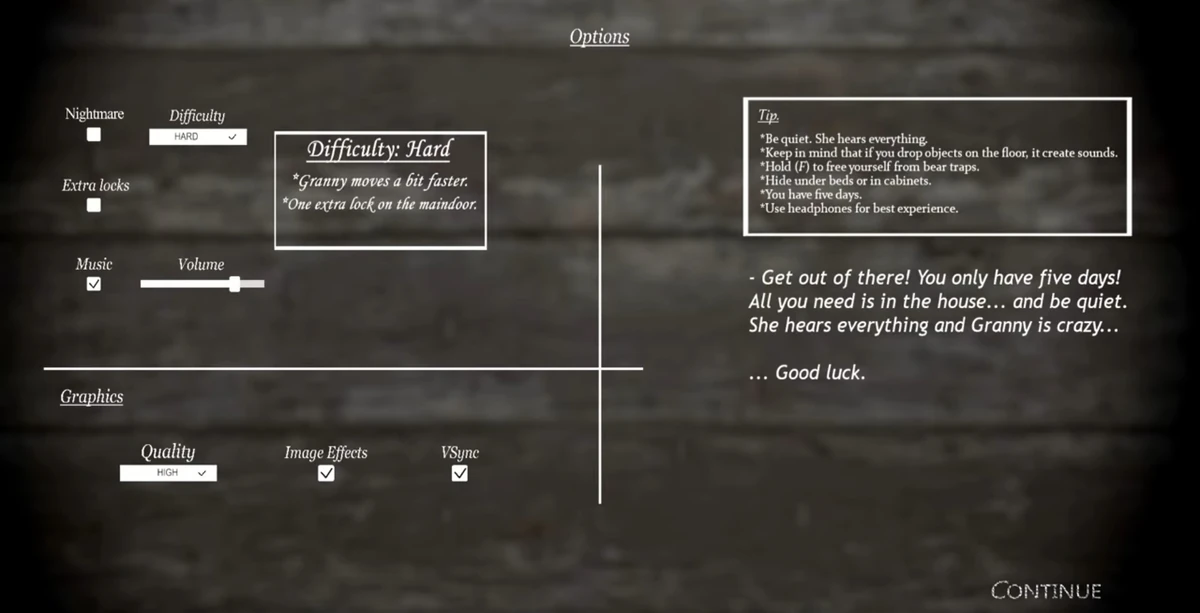 Options Menu | Granny Wiki | Fandom