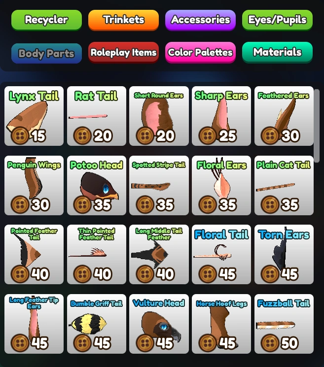 Body Parts Shop | Griffin's Destiny Wiki | Fandom