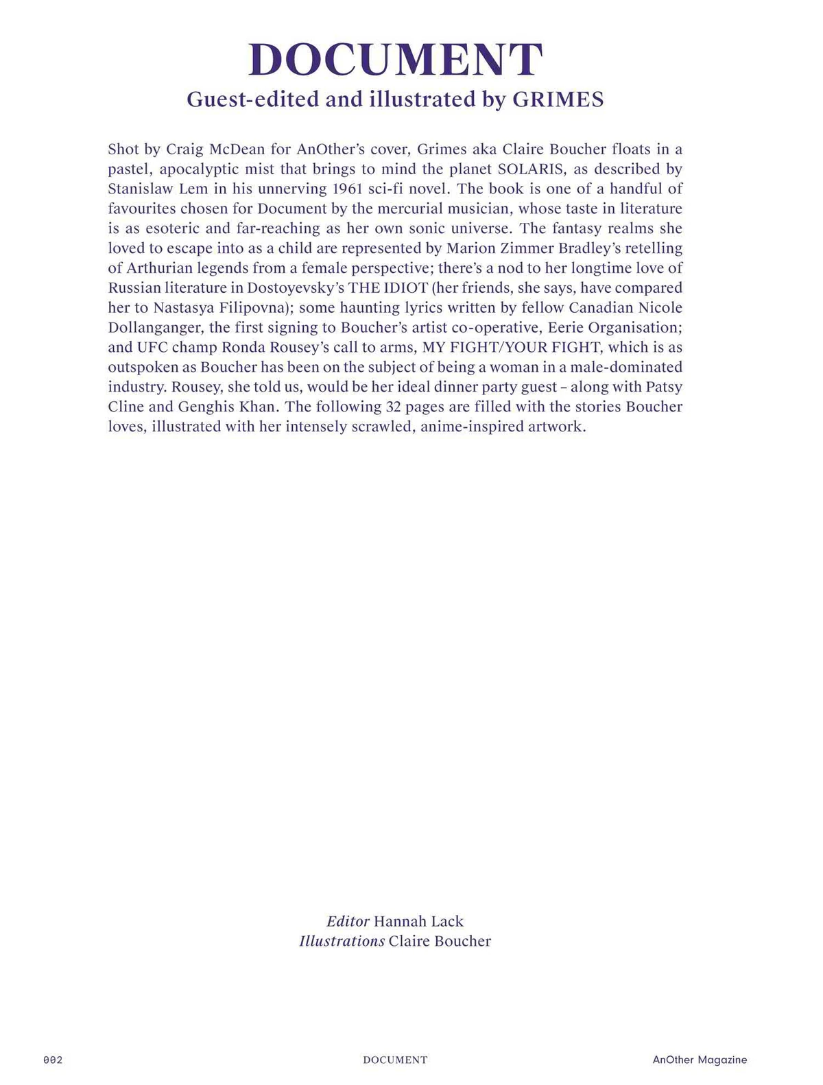 AnOther/2016/Interview | Grimes Wiki | Fandom