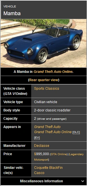 Mamba | GTAcarswiki Wiki | Fandom
