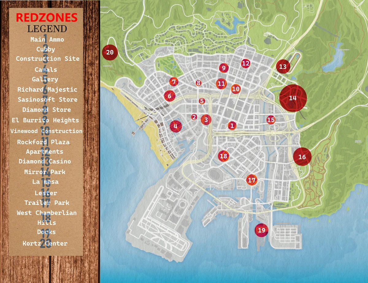 Newbie Guide - Redzones | GTA Cops and Robbers Wiki | Fandom