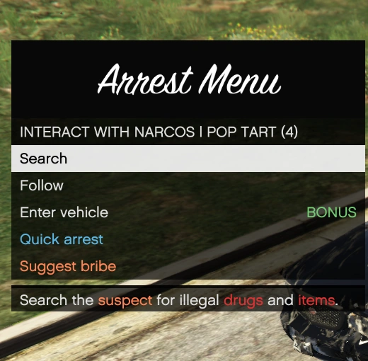 Cop Guide - Arrest Menu and Bribery | GTA Cops and Robbers Wiki | Fandom