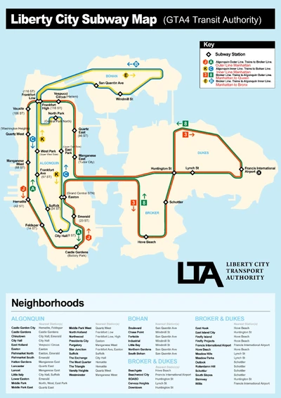 GTA4 Subway Map | GTA Transit Wiki | Fandom