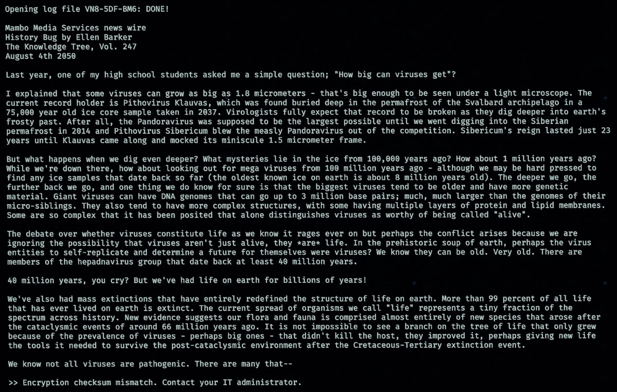 ALT://Rundown 4.0 Logs - Official GTFO Wiki