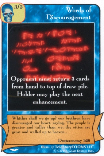 Word of Discouragement (Card) | Angel Wars Wiki | Fandom