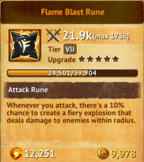 火焰爆裂符文(Flame Blast Rune) | 英雄公會(Guild of Heroes) Wiki | Fandom
