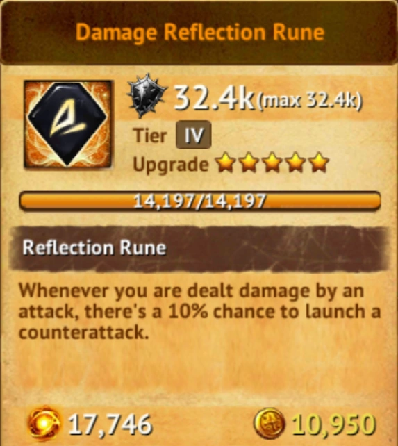 反擊符文(Damage Reflection Rune) | 英雄公會(Guild of Heroes) Wiki | Fandom