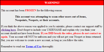 Frozen account | Neopets Wiki | Fandom