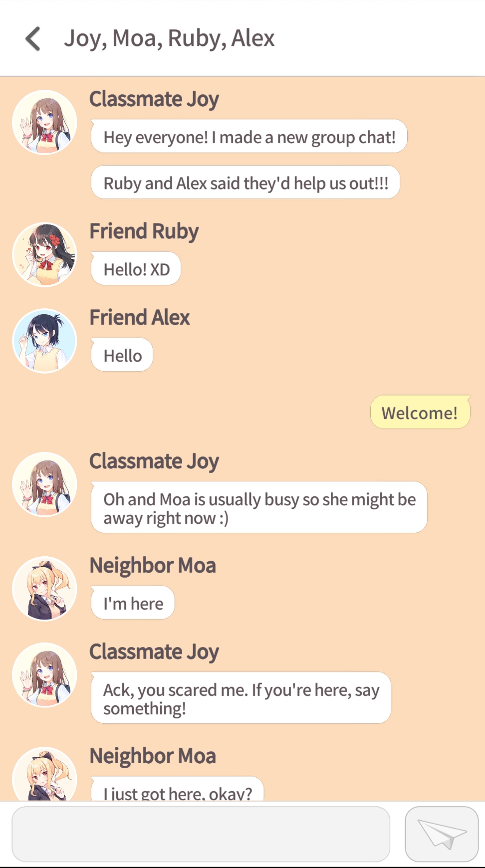 Messages/Joy, Moa, Ruby, Alex | Guitar Girl Wiki | Fandom