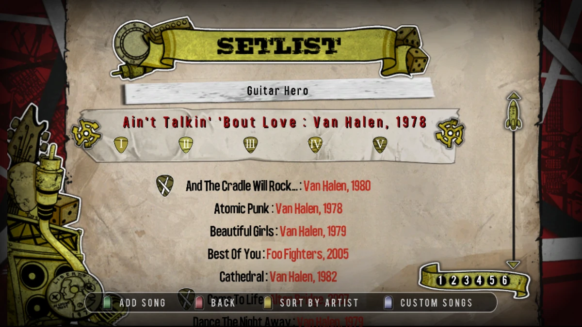 Setlist in Guitar Hero: Van Halen | WikiHero | Fandom