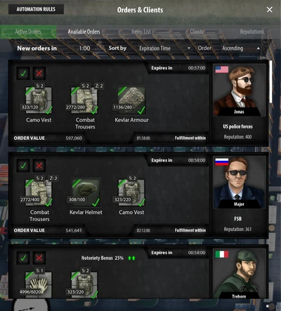 Orders Menu | GunsmithGame Wiki | Fandom