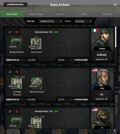 Orders Menu | GunsmithGame Wiki | Fandom