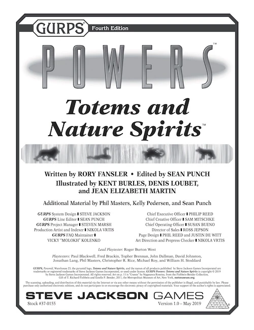 Powers: Totems and Nature Spirits | GURPS Wiki | Fandom
