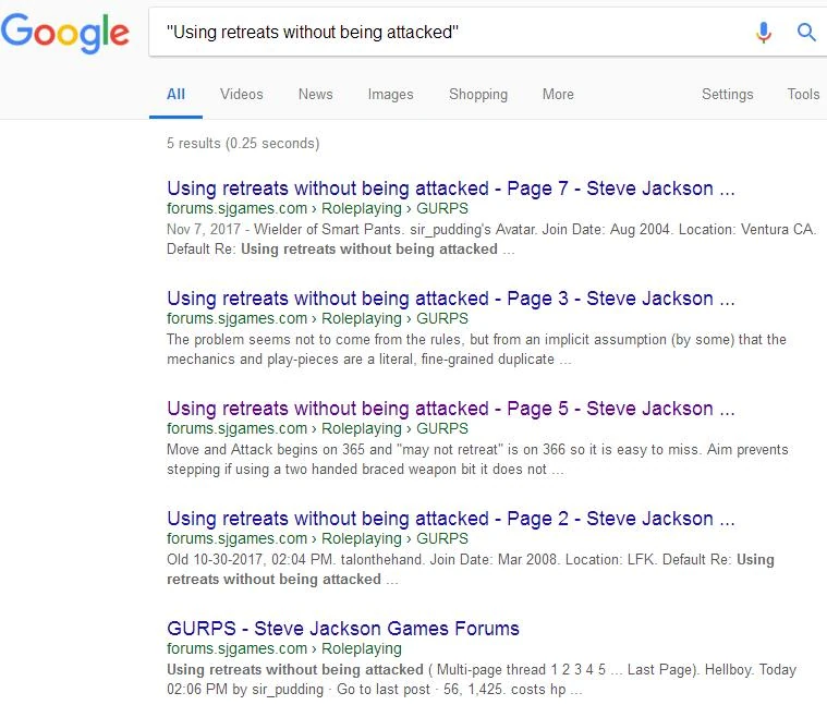 Retreat | GURPS Wiki | Fandom