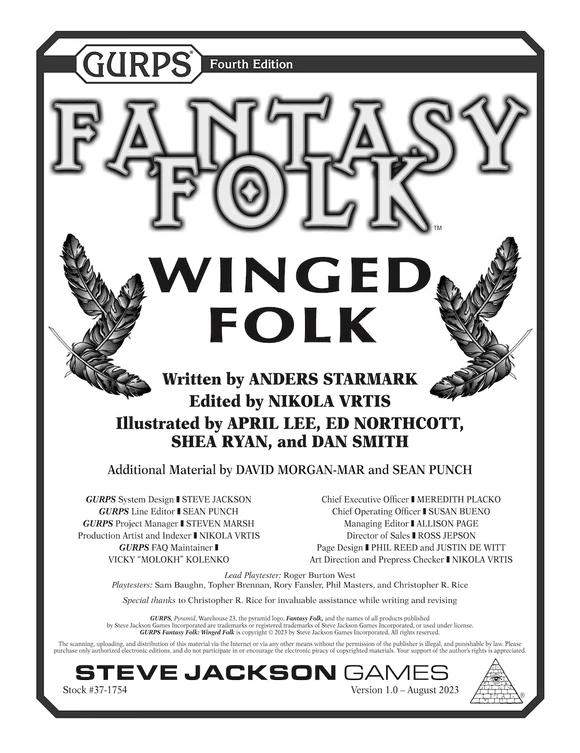 Fantasy Folk: Winged Folk | GURPS Wiki | Fandom