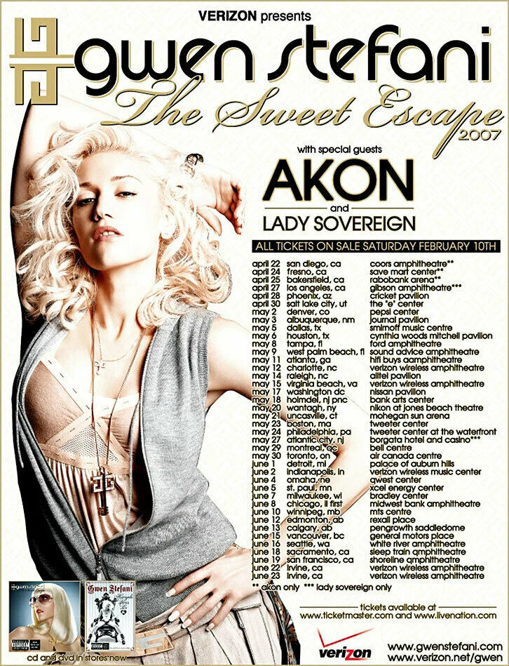 The Sweet Escape Tour | Gwen Stefani Wiki | Fandom