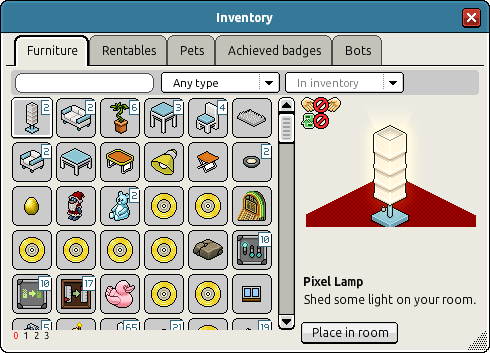 Inventory | Habbo Wiki | Fandom