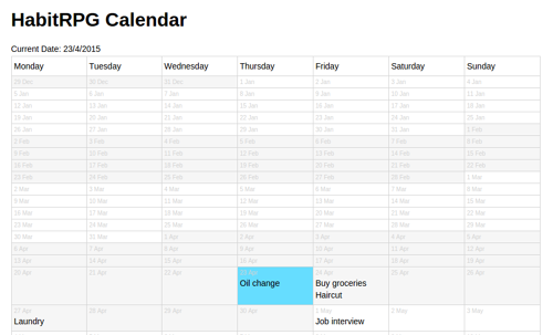 HabitRPG Calendar | Habitica Wiki | Fandom