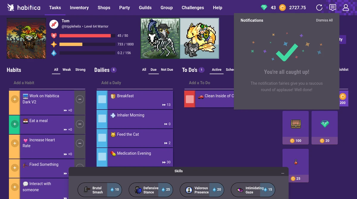 Habitica Dark Theme | Habitica Wiki | Fandom
