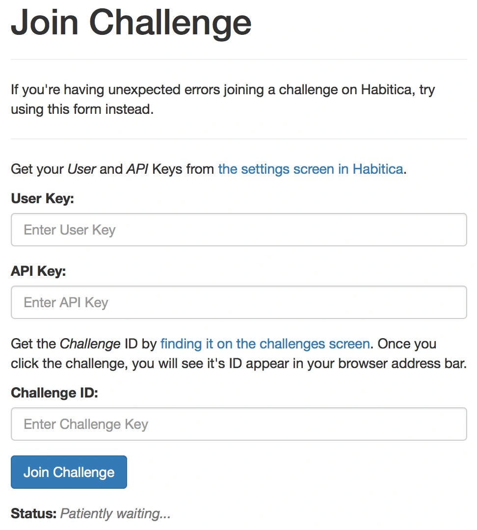 Join Challenge Form | Habitica Wiki | Fandom