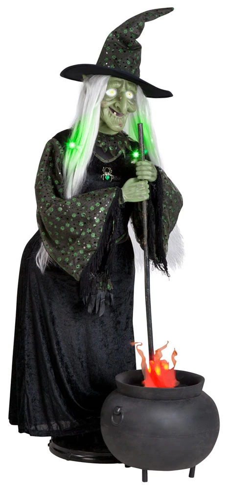 Witch w/ Flaming Cauldron | Halloween Decorations Wiki | Fandom