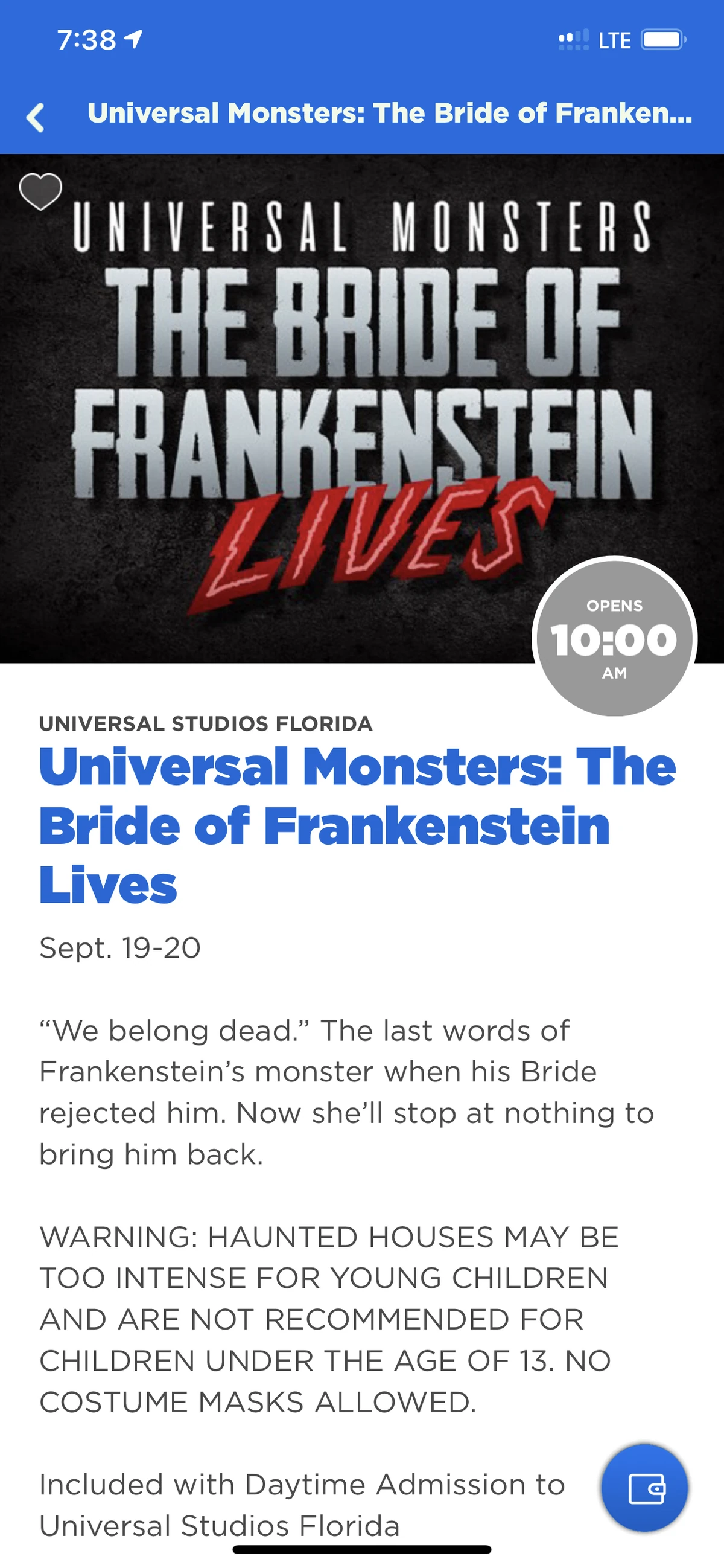Universal Monsters: The Bride of Frankenstein Lives (Orlando ...