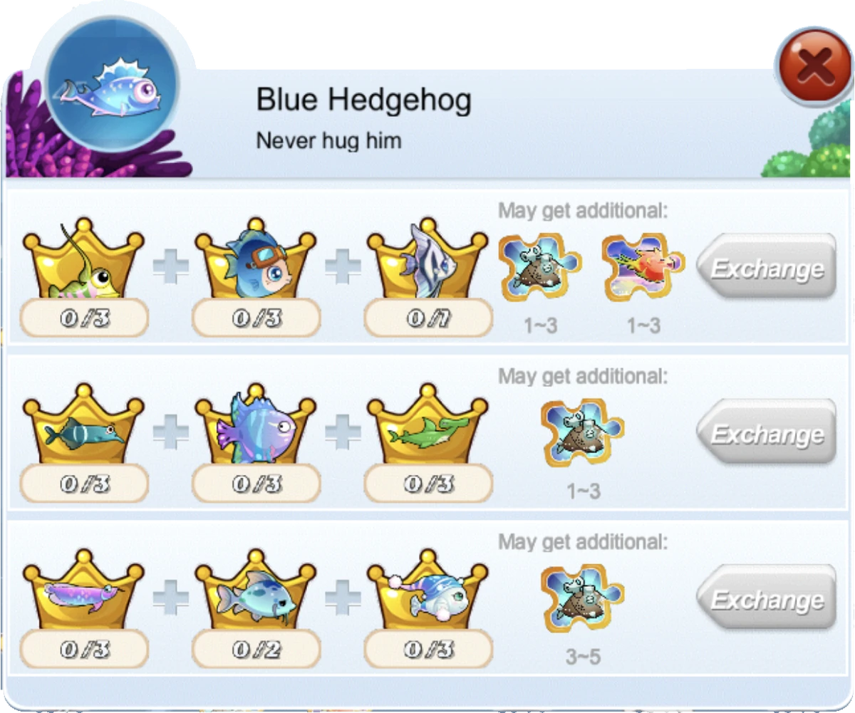 Blue Hedgehog | Happy Fish (iOS) Wiki | Fandom