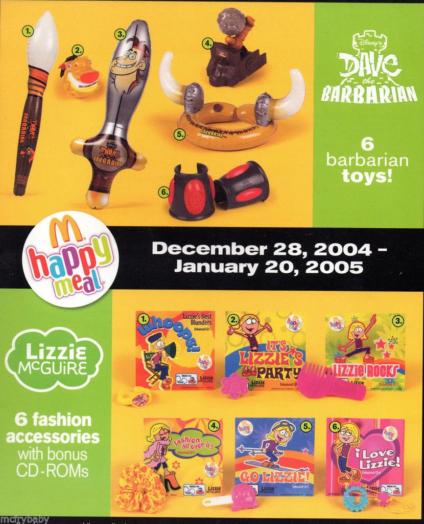 Lizzie McGuire (McDonald's, 2004) | Kids Meal Wiki | Fandom