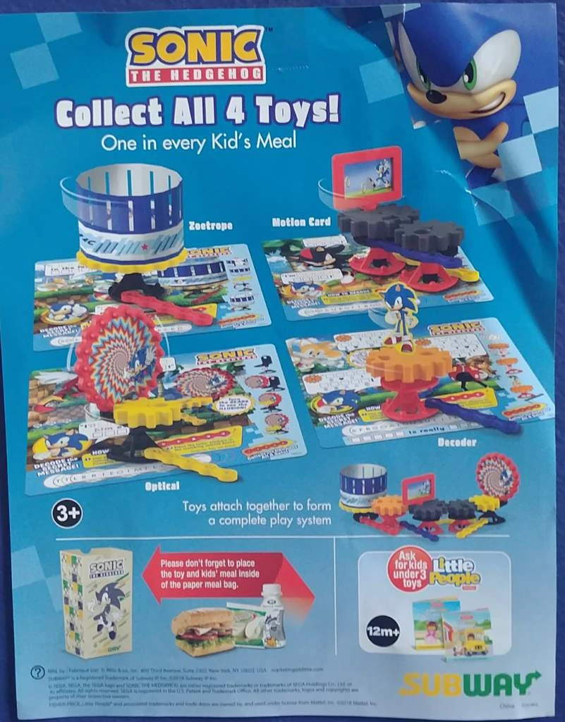 Sonic the Hedgehog (Subway, 2018) | Kids Meal Wiki | Fandom
