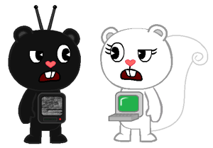 TeeVee and Compie | Happy Tree Friends Fanon Wiki | Fandom