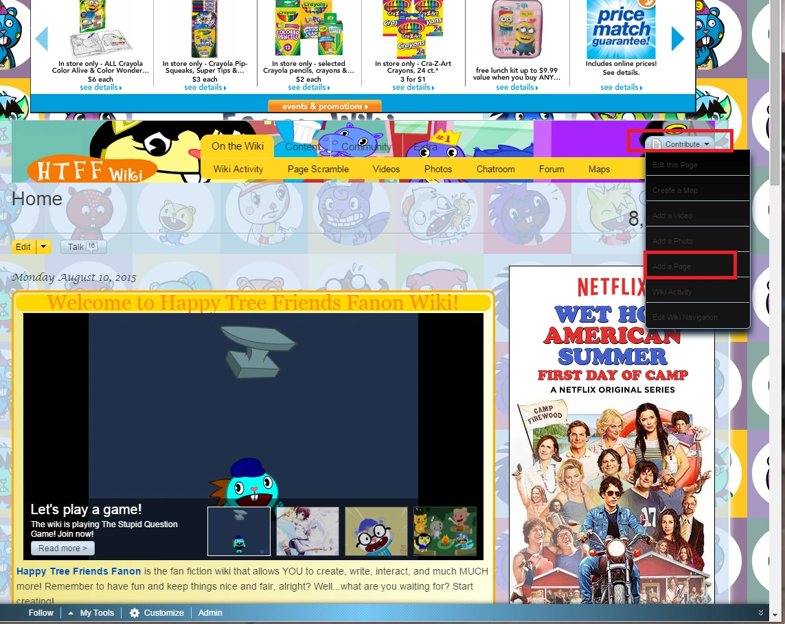 User blog:RoboStarthebomb/How to create a page | Happy Tree Friends ...