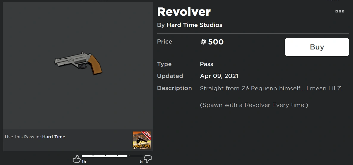 Revolver Gamepass | Hard Time Roblox Wiki | Fandom
