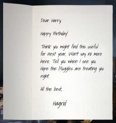 Rubeus Hagrid's letter to Harry Potter (1993) | Harry Potter Wiki | Fandom