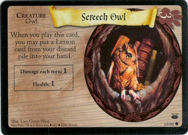 Screech Owl (Trading Card) | Harry Potter Wiki | Fandom
