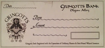 Gringotts Cheque | Harry Potter Wiki | Fandom