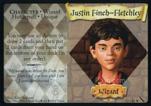 Justin Finch-Fletchley (Trading Card) | Harry Potter Wiki | Fandom
