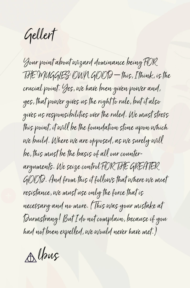 Albus Dumbledore's letter to Gellert Grindelwald | Harry Potter Wiki ...