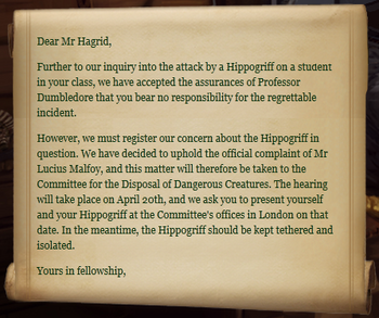 Hogwarts Board of Governors' letter to Rubeus Hagrid | Harry Potter ...