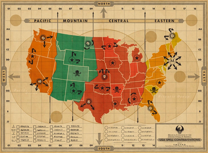 Mapa zaklęć naruszających przepisy MACUSA | Harry Potter Wiki | Fandom