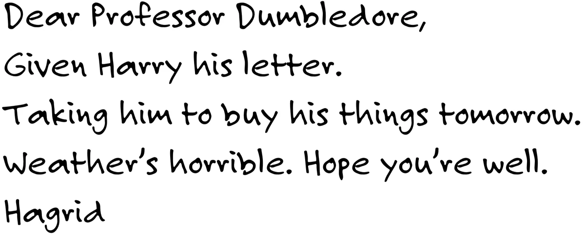 Rubeus Hagrid's letter to Albus Dumbledore | Harry Potter Wiki | Fandom