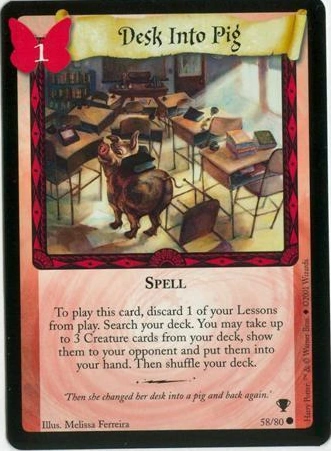 Desk Into Pig (Trading Card) | Harry Potter Wiki | Fandom