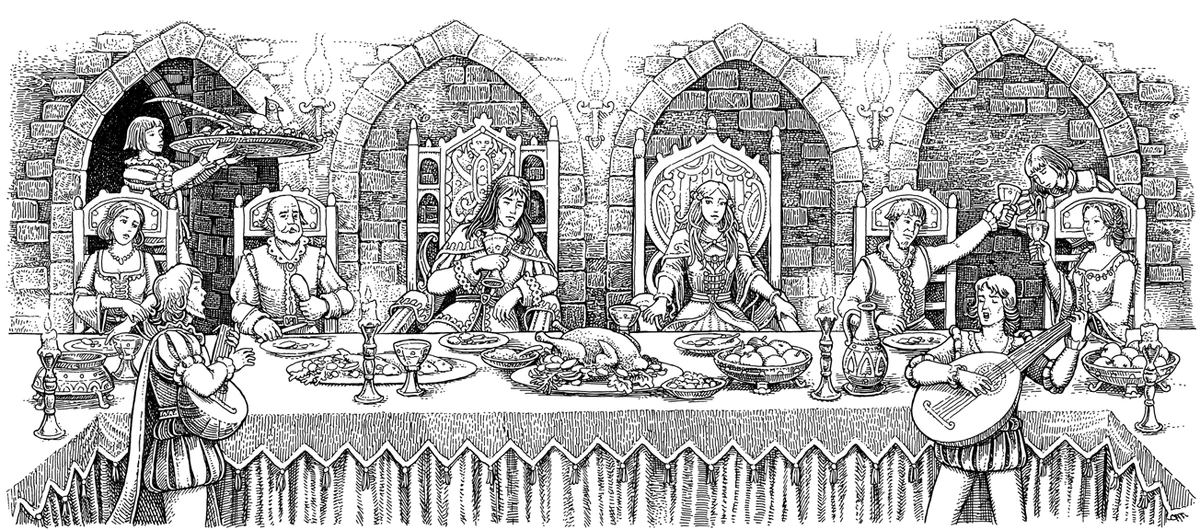 medieval feast coloring page