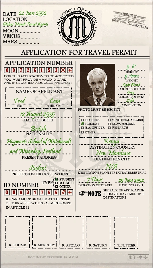 Ministry of Magic Travel Permit (HHP) | Harry Potter Fanon Wiki | Fandom
