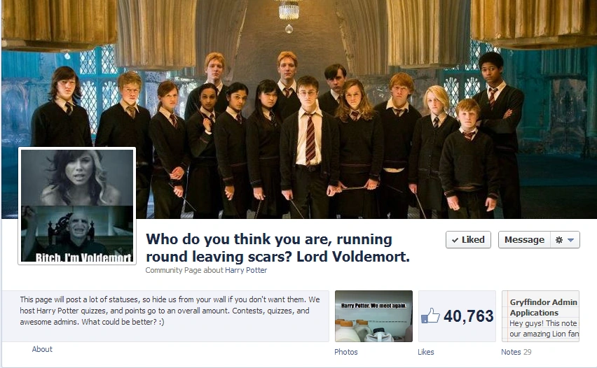 Who do you think you are, running round leaving scars? Lord Voldemort ...