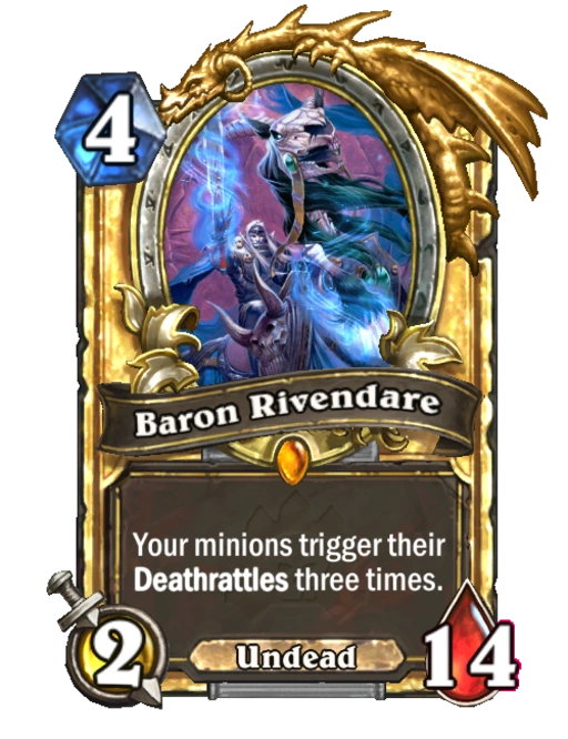 Battlegrounds/Baron Rivendare (golden) - Hearthstone Wiki